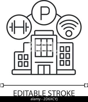 Real Estate and Accommodation amenities icon set Stock Vector Image ...