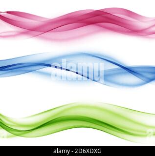 Vector abstract flow wavy banners set. Water, stream, energy stream ...