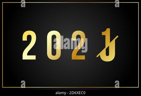 2021 Happy New Year elegant design - vector illustration of golden 2021 ...