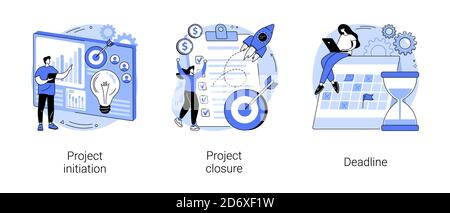Project initiation and planning isolated cartoon vector illustrations ...