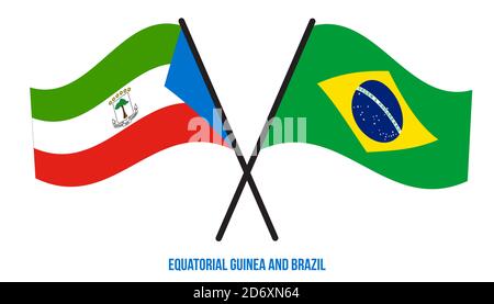 Brazil and Equatorial Guinea flags for official meeting against ...