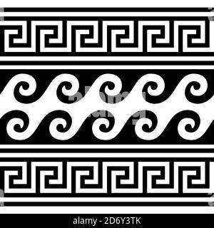 Greek key seamless pattern. Geometric meander. Abstract vector vintage ...