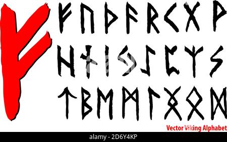 Viking font alphabet letters, Nordic runes type or Scandinavian gothic ...