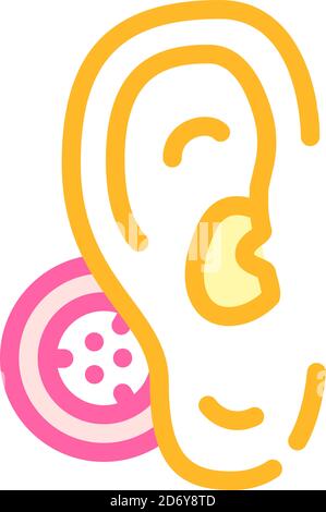 bone conduction hearing aid icon color illustration Stock Vector Image ...