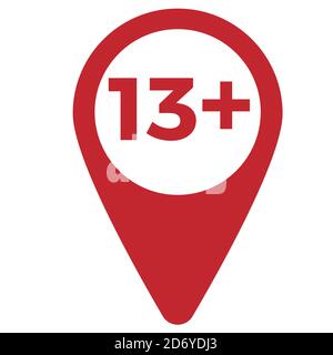 Red drop icon pointer with age limit 21 Stock Vector Image & Art - Alamy