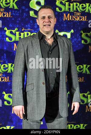 Nigel Lindsay arrives at the after party for the opening night of Shrek ...
