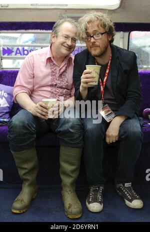 Robin Ince and Geoff Lloyd pictured backstage in the Absolute Radio ...