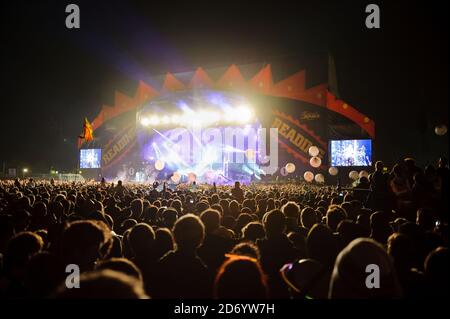 Muse performing during the third day of the Reading Festival in ...