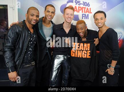 JLS pictured backstage at the Capital FM Jingle Bell Ball, at the O2 ...