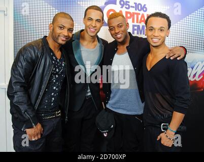 JLS pictured backstage at the Capital FM Jingle Bell Ball, at the O2 ...