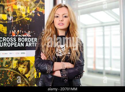 Romanian singer Alexandra Stan pictured backstage at the European ...