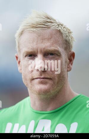Iwan Thomas attending a photocell before the London Marathon, at the ...