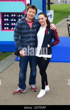 Jamie Oliver and Victoria Pendleton The Samsung Hope Relay Launch at ...