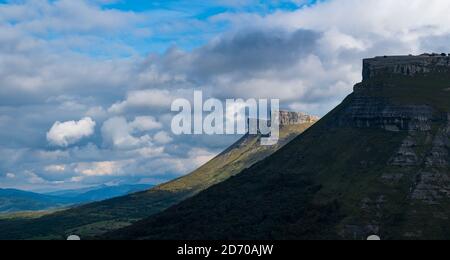 Autumn landscape at the San Miguel waterfall in the Angulo Valley of ...