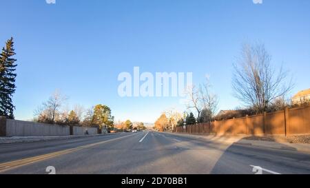 Driving on typical paved roads in suburban America Stock Photo - Alamy