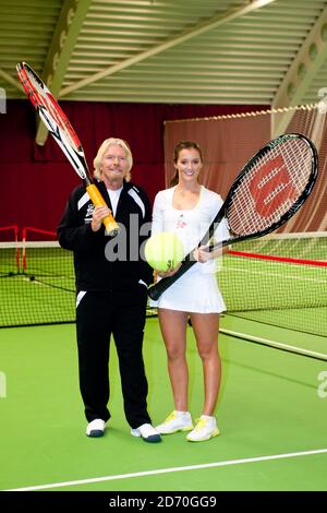Laura Robson and Richard Branson pictured at the Virgin Active Chiswick ...