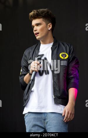 Josh Cuthbert of Union J performing at the Allstarz Summer Party, at ...