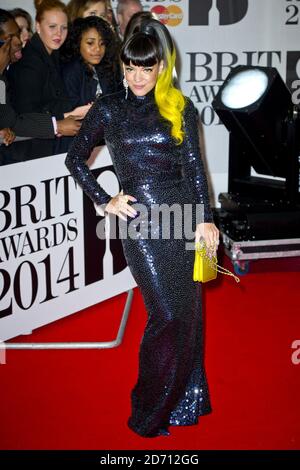 Lily Allen attending the Mastercard Brit Awards at the O2 Arena in east ...
