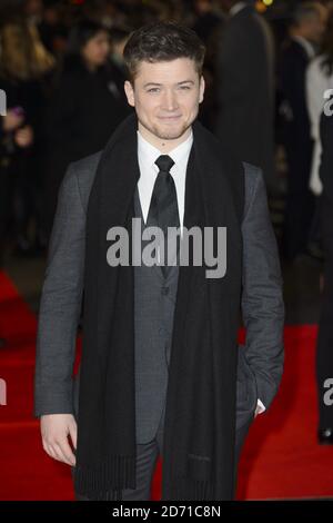 Aaron Egerton attending the premiere of testament of Youth, at the ...