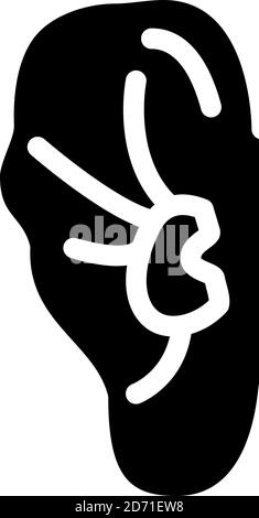 broken wrestler boxer ear glyph icon vector. broken wrestler boxer ear ...