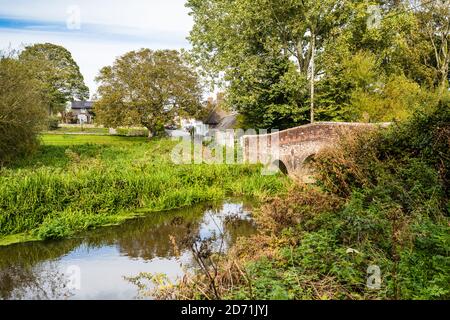 Bridge over the river Frome at lower Bockhampton near Dorchester Dorset ...