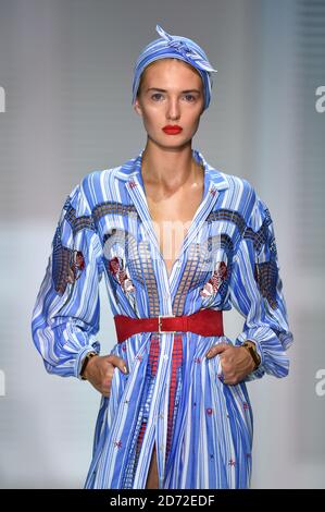 Model Romy Elema walks on the runway during the Temperley London ...