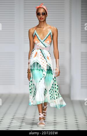 Model Lauren Borgers walks on the runway during the Daks Fashion Show ...