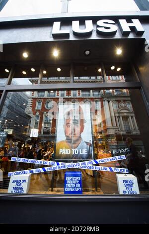 Window display in Lush cosmetics store in Oxford Street, London Stock ...