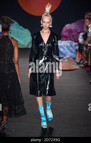 Model Lili Sumner walks on the runway during the Adam Selman Fashion ...