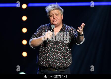 Susie McCabe performing during the Teenage Cancer Trust comedy night ...