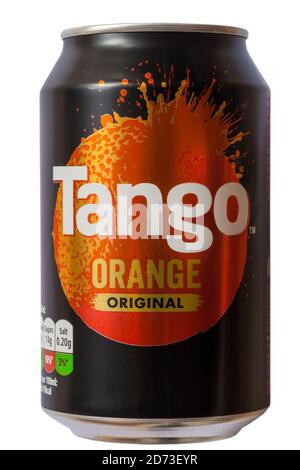 Cans of Tango orange soft drink Stock Photo - Alamy