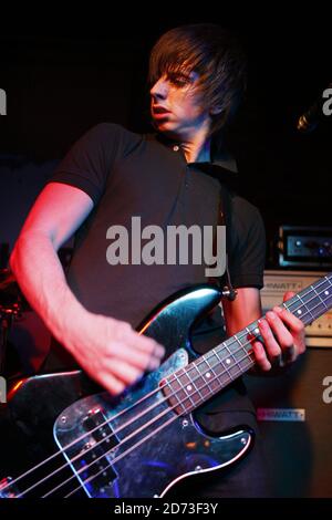 Andy Hopkins of The Enemy performing at the launch of the Shockwaves ...