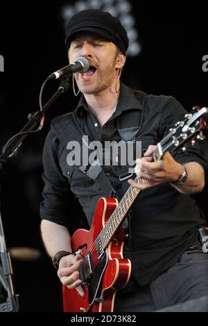 Jez Williams of the Doves on stage at the Forum in Kentish Town, north ...