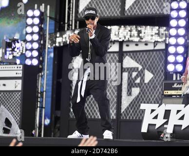 N-Dubz Fazer performs at T4 on The Beach in Weston-super-Mare, Somerset ...