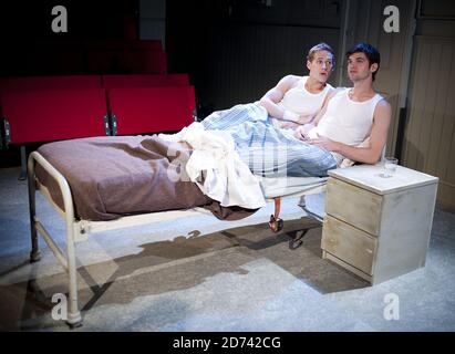 Gregg Lowe (l) and Paul Holowaty perform scenes from Wolfboy, at the ...