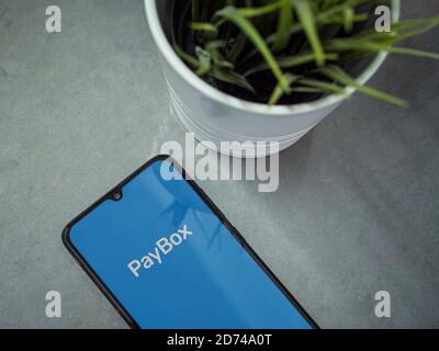 Lod, Israel - July 8, 2020: PayBox app play store page on the display ...