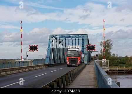 Boothferry swing bridge, carrying the A614 road across the River Ouse ...