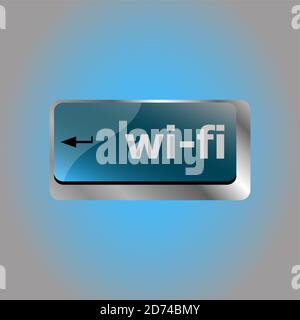 wi-fi button on computer keyboard Stock Photo - Alamy