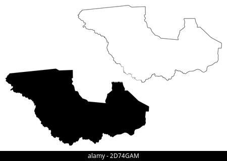 Western Equatoria state (States of South Sudan, Equatoria Region) map ...