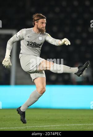 Declan Rudd of Preston during the Carabao Cup match between Derby ...