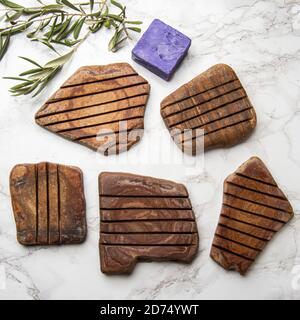 soap bar stand stone hand crafted Stock Photo - Alamy