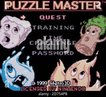 Puzzle Master - Nintendo Game Boy Color Videogame - Editorial use only ...