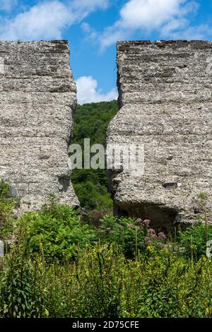 The broken remains of the Austin Dam failure in Austin, Pennsylvania ...