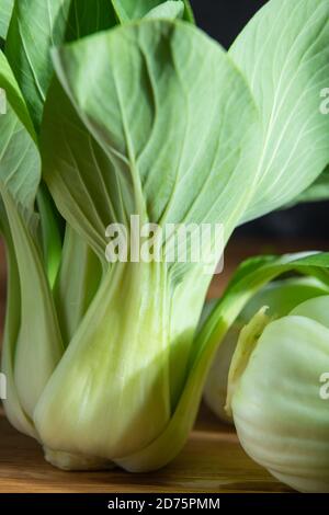 Fresh green bok choy or pac choi chinese cabbage isolated white ...