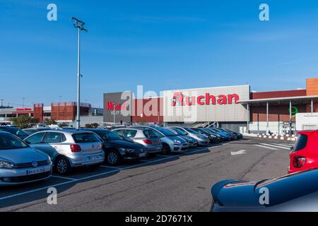 Exterior view of the largest Auchan hypermarket in France, in the ...