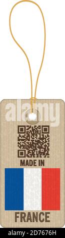 Made in France tag, paper label, 3d vector illustration Stock Vector ...