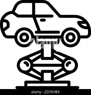 Car lifting logo design. Car on a wheel alignment lift in auto service ...