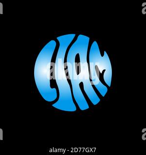 A vector design of Liam name typography lettering logo in round shape ...