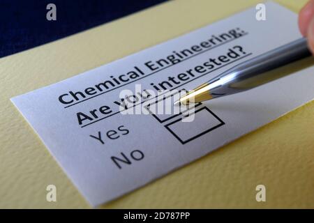 One person is answering question about chemical engineering Stock Photo ...