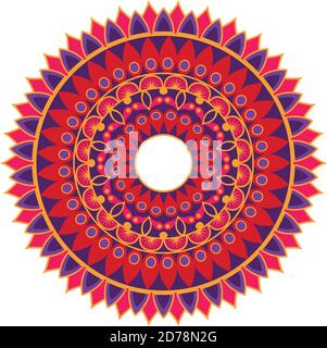 navratri mandala with red color decoration hindu icon vector ...